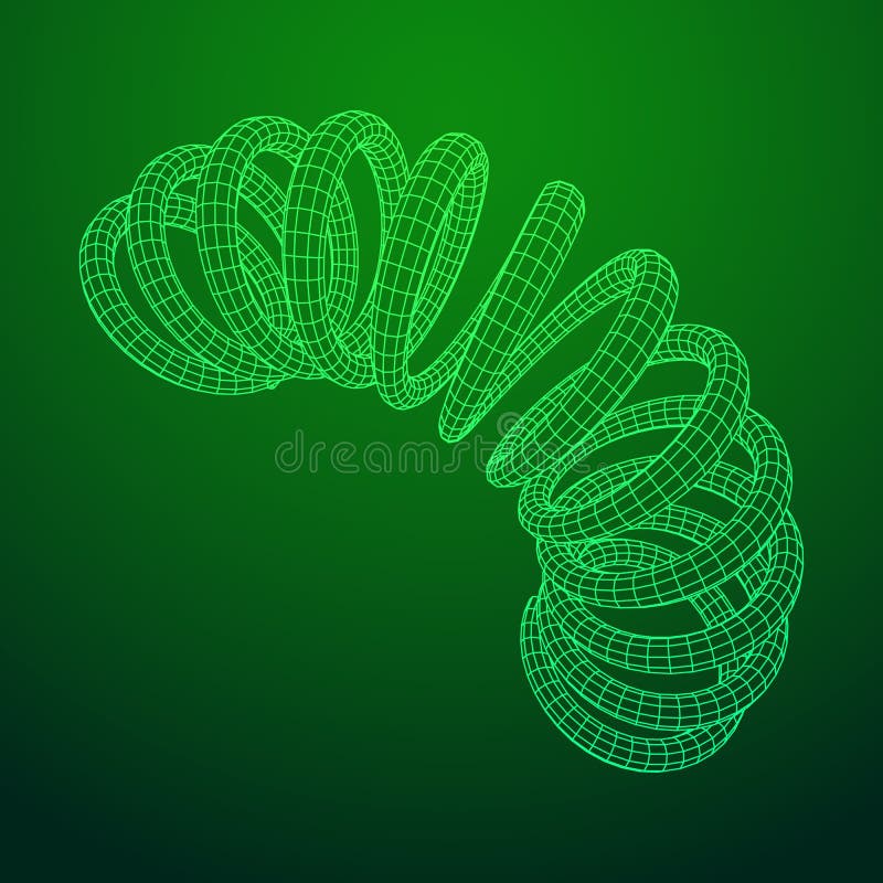 Wireframe helix spring stock vector. Illustration of icon - 106127133