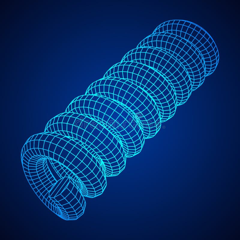 Wireframe helix spring stock vector. Illustration of mesh - 116301119