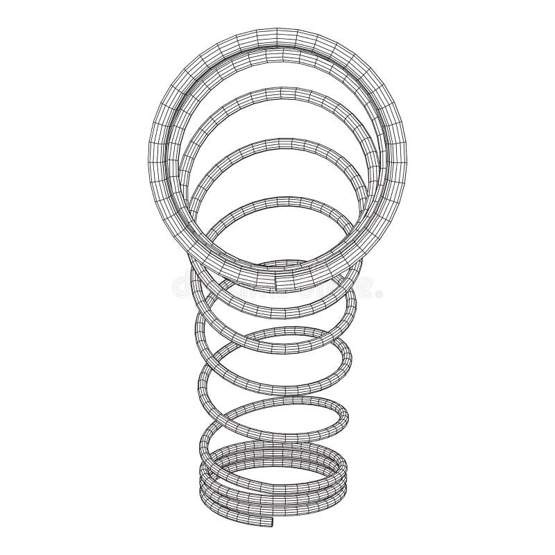 Wireframe helix spring stock vector. Illustration of machine - 116047750