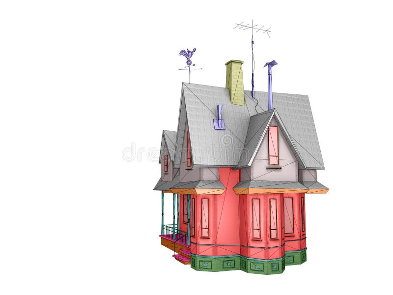 Wireframe house stock illustration. Illustration of cottage - 47652251