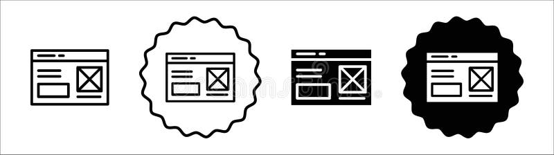 Wireframe Icon Symbol Set Collection. Wireframe Simple Vector Sign ...