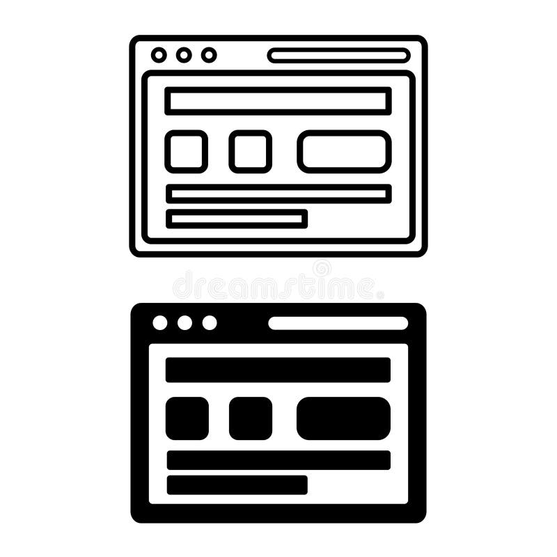 Wireframe icons. stock vector. Illustration of interface - 311187286