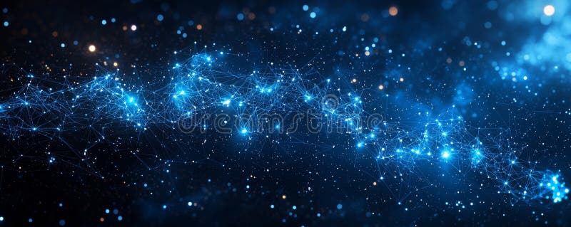 Wireframe Illustration of Aquarius Constellation with Glowing Stars in ...