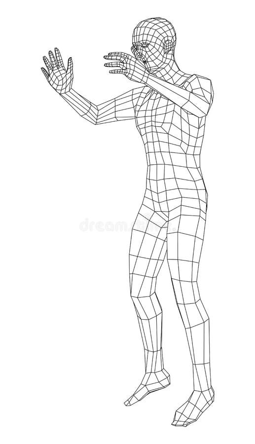 3d Model Man Wireframe Stock Illustrations – 1,649 3d Model Man ...