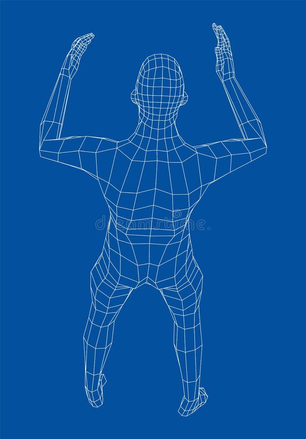 Human Wireframe Jump Stock Illustrations – 143 Human Wireframe Jump ...