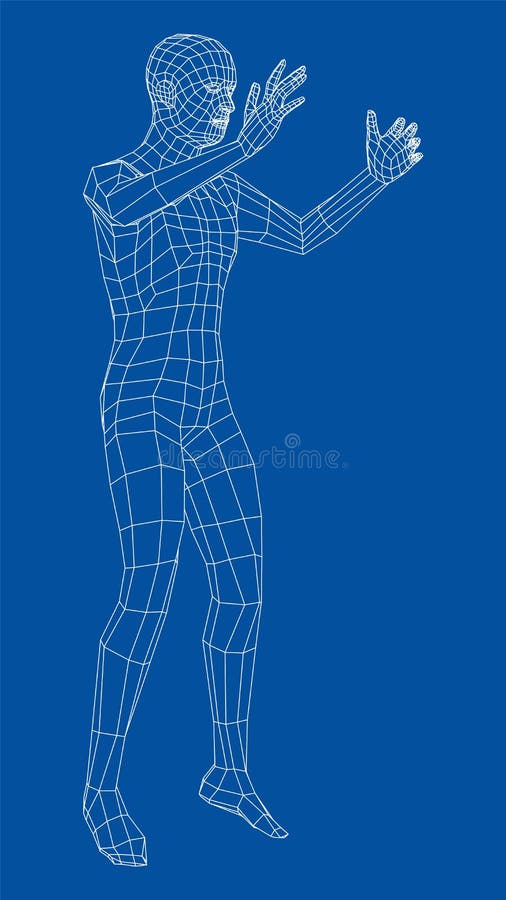 Human Wireframe Jump Stock Illustrations – 143 Human Wireframe Jump ...
