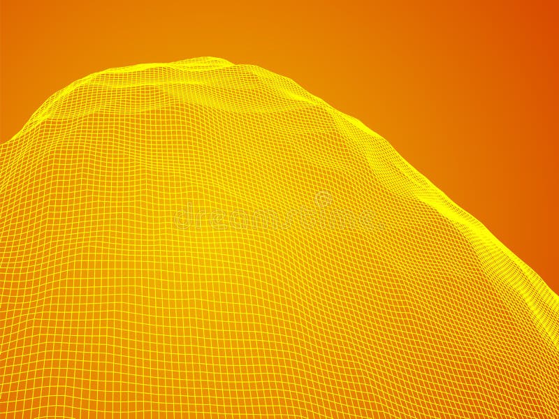 Wireframe Landscape Background. Stock Vector - Illustration of orange ...