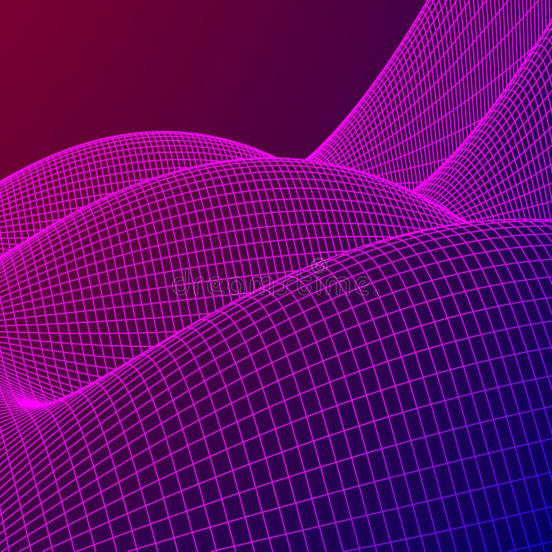 Wireframe Landscape Background. Stock Vector - Illustration of ...