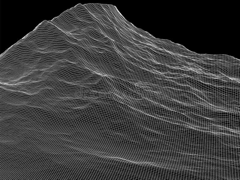 Wireframe Landscape Background. Stock Vector - Illustration of backdrop ...