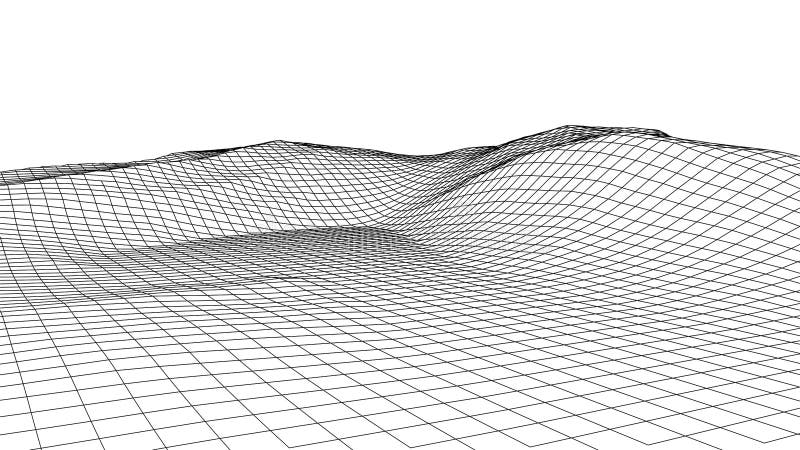 Wireframe Landscape Wire. Wireframe Terrain Polygon Landscape Design ...