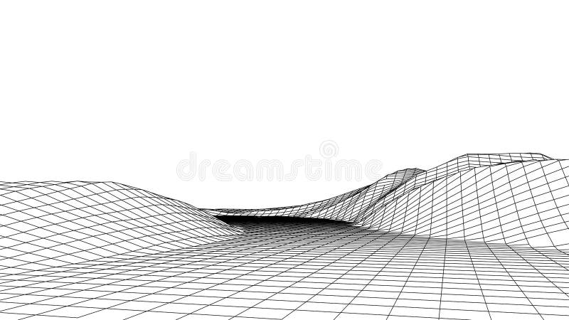 Wireframe Landscape Wire. Wireframe Terrain Polygon Landscape Design ...
