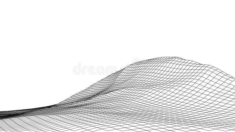 Wireframe Landscape Wire. Wireframe Terrain Polygon Landscape Design ...