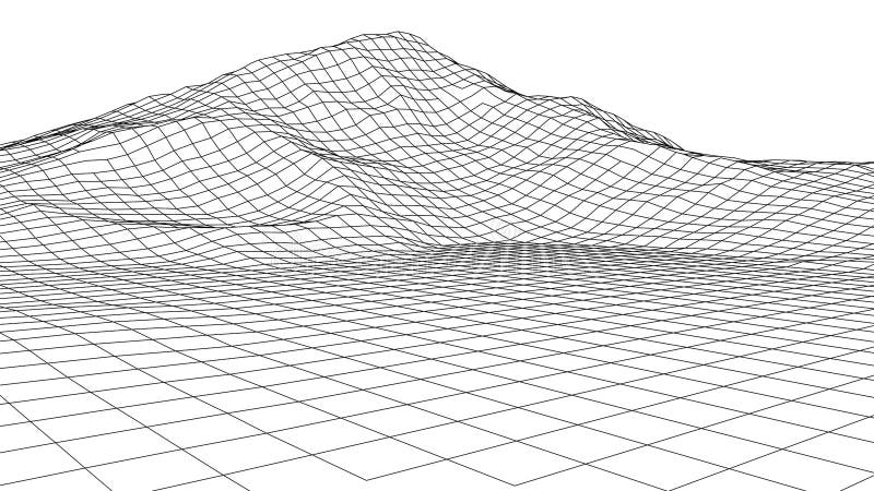Wireframe Landscape Wire. Wireframe Terrain Polygon Landscape Design ...