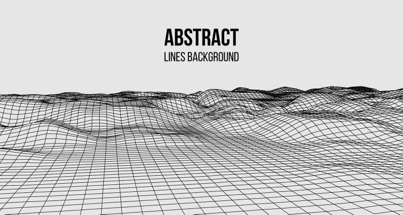 Wireframe Landscape Wire. Wireframe Terrain Polygon Landscape Design ...