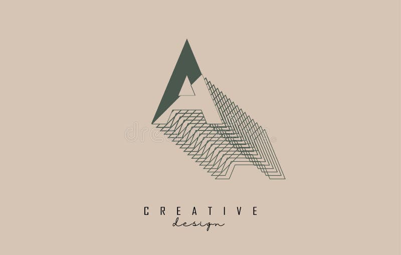 Wireframe a Letter Logo Design in Two Colors. Creative Vector ...