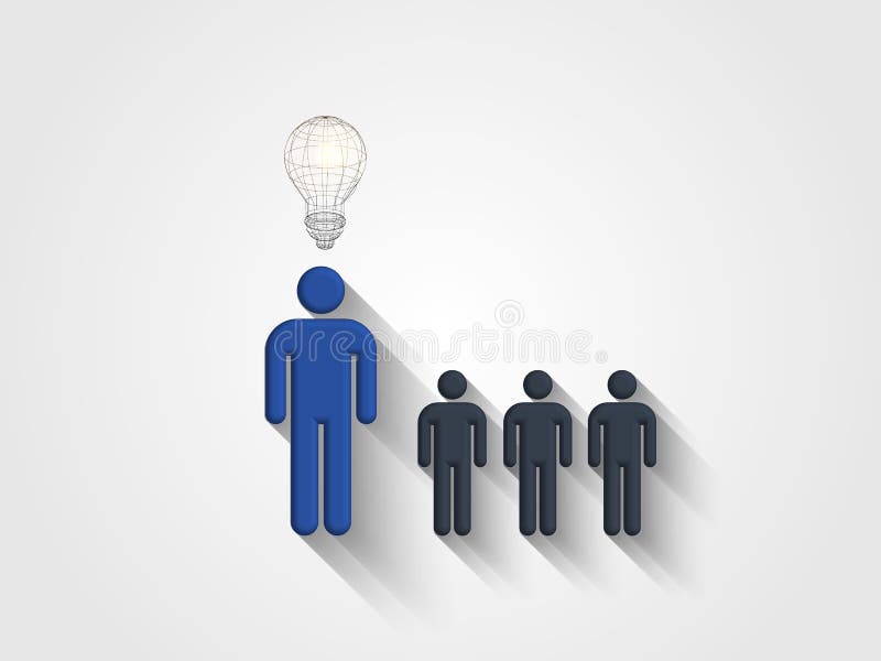 Wireframe Lightbulb Above Human Head Model Represents Concept of ...