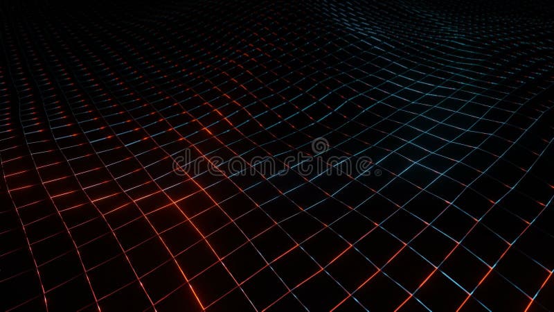 Wireframe Line Colorful Wave Background in Red and Blue Color. Abstract ...