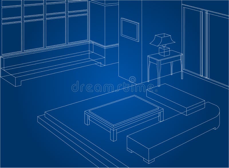 Room Interior Wireframe Plan Stock Illustrations – 1,653 Room Interior ...
