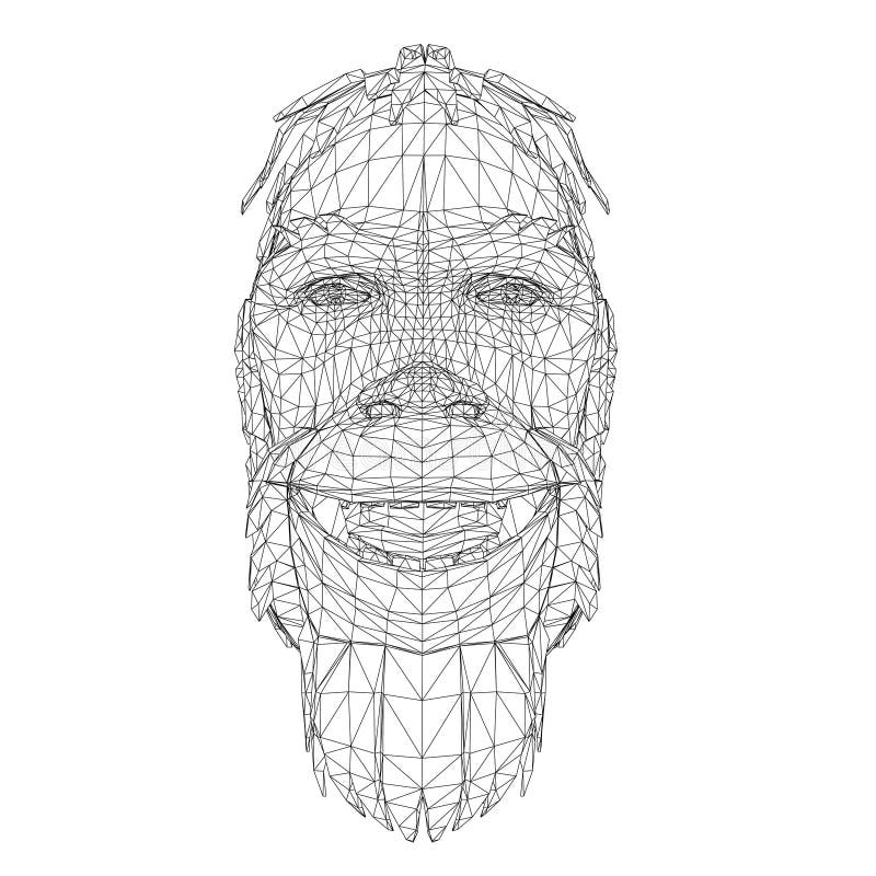 Low Poly Head of a Neanderthal Man. Polygonal Head of a Prehistoric Man ...