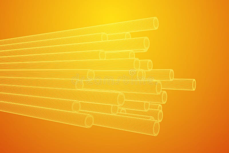 Wireframe Metallurgy Round Tubes Stock Vector - Illustration of factory ...