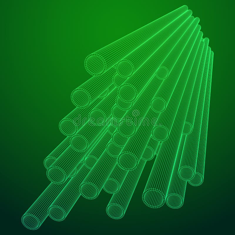 Wireframe Metallurgy Round Tubes Stock Vector - Illustration of circle ...