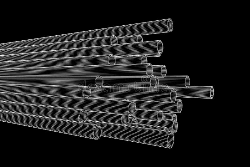 Wireframe Metallurgy Round Tubes Stock Vector - Illustration of polygon ...
