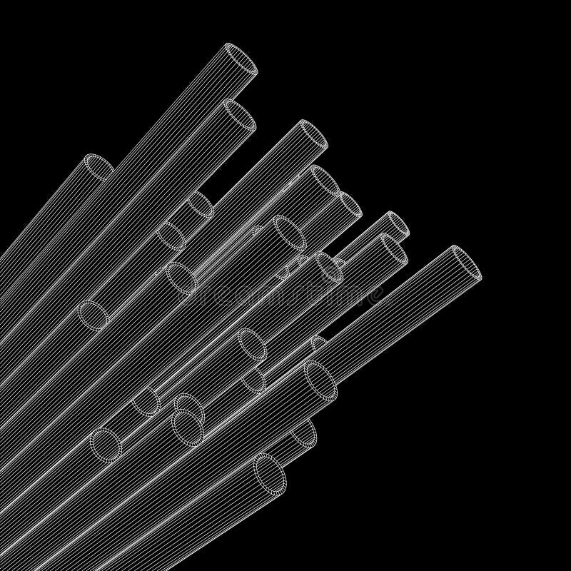 Wireframe Metallurgy Round Tubes Stock Vector - Illustration of ...