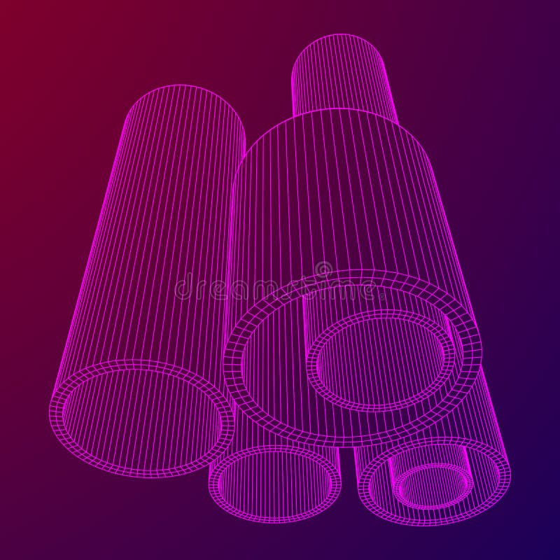 Wireframe Metallurgy Round Tubes Stock Vector - Illustration of ...