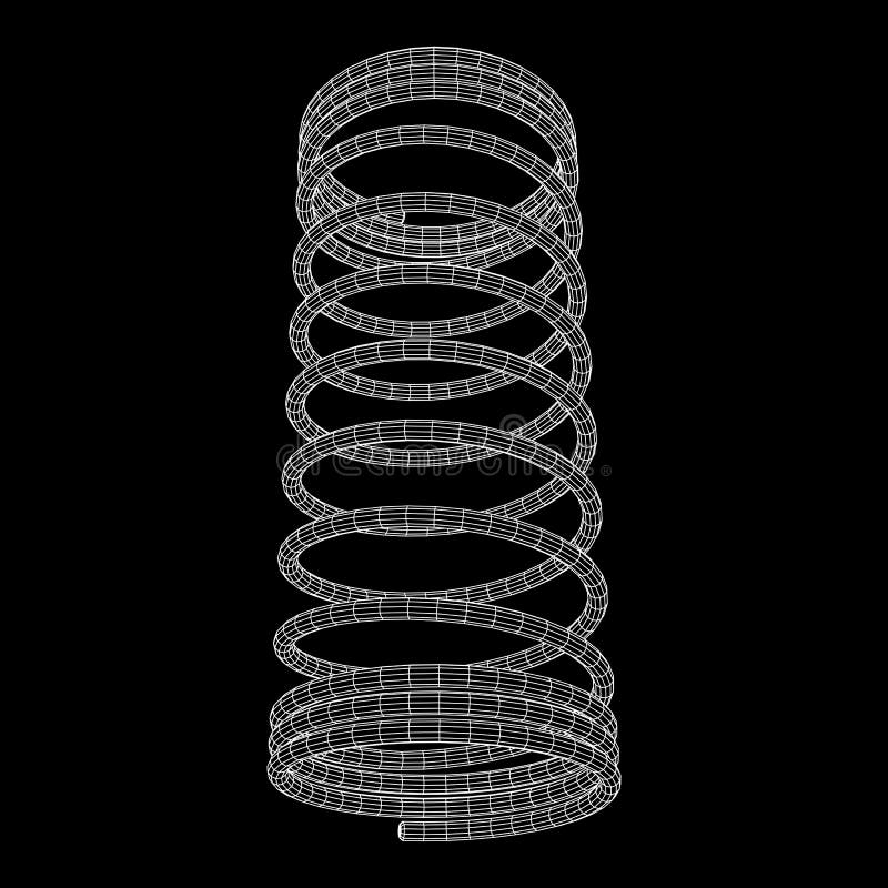 Wireframe helix spring stock vector. Illustration of bounce - 115502142