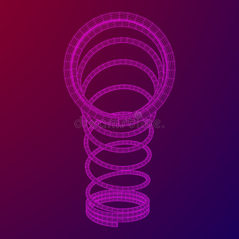 Wireframe helix spring stock vector. Illustration of frame - 116687411