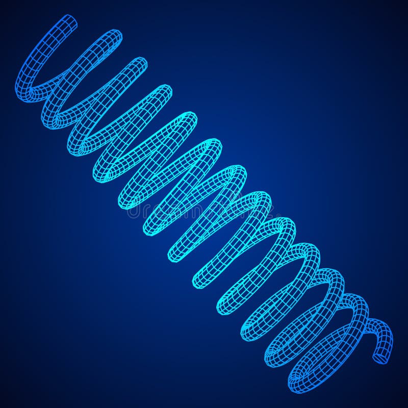 Wireframe helix spring stock vector. Illustration of helical - 106285164