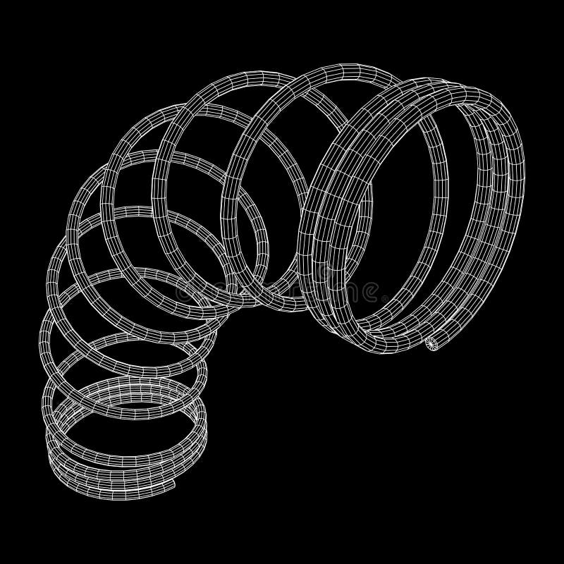 Wireframe helix spring stock vector. Illustration of model - 116047767