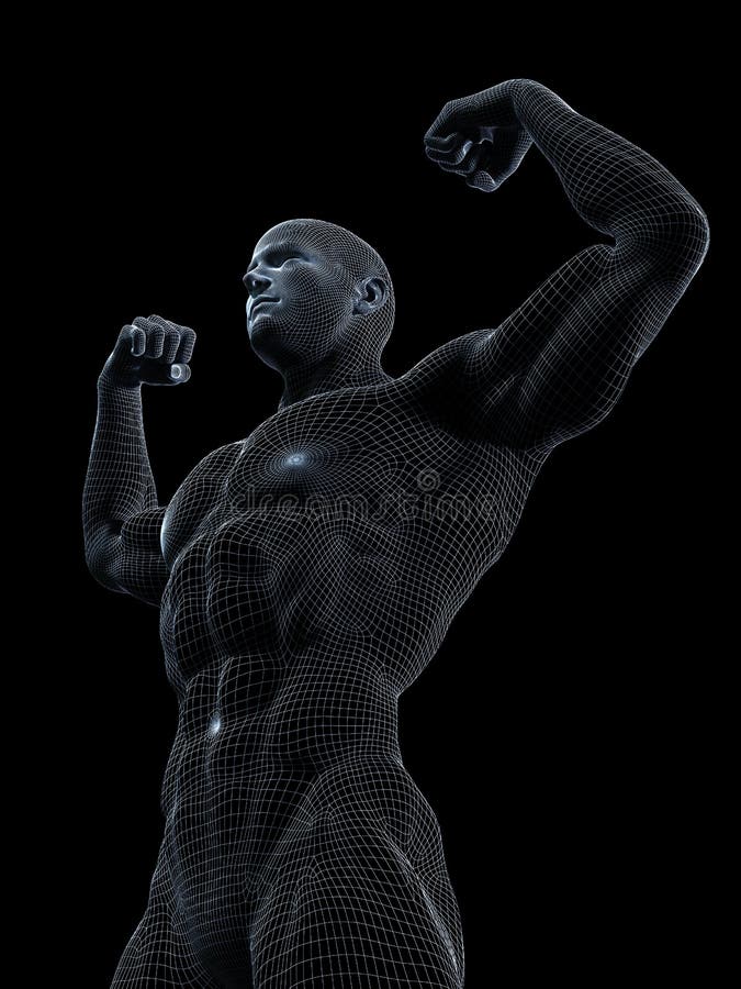A wireframe man stock illustration. Illustration of moving - 134033164