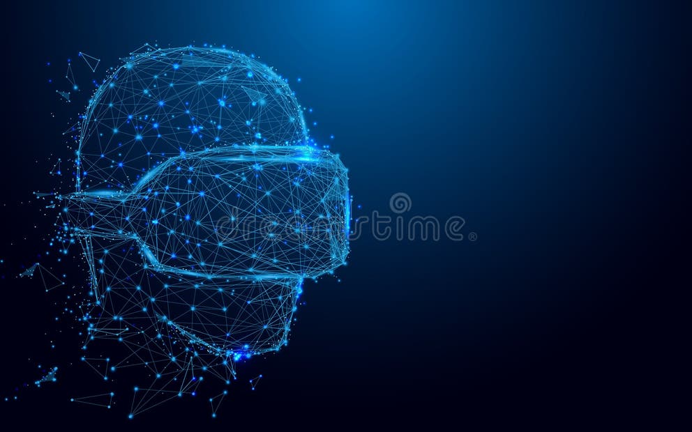 Wireframe Man with VR Headset Sign Mesh from a Starry and Start Up ...