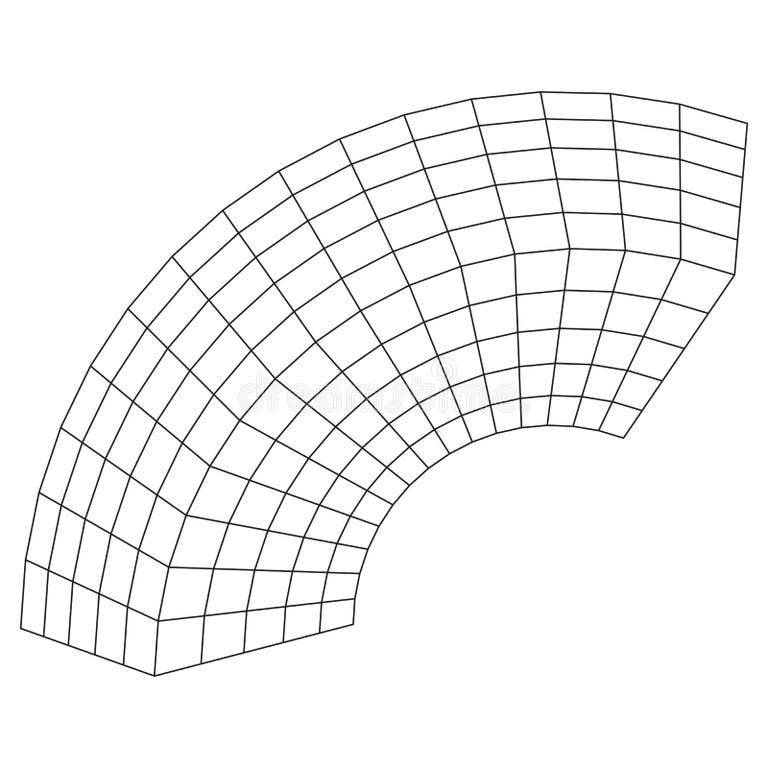 Wireframe Mesh Bend Box stock vector. Illustration of particle - 97591411