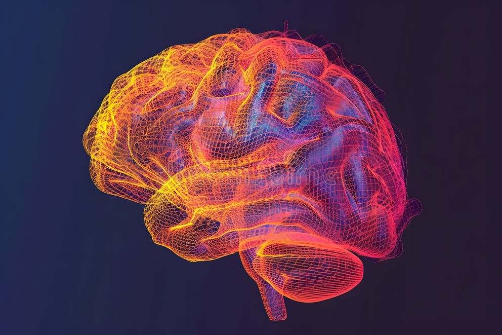 Wireframe Mesh of Brain, Scan Technology,electric,technology Concept by ...
