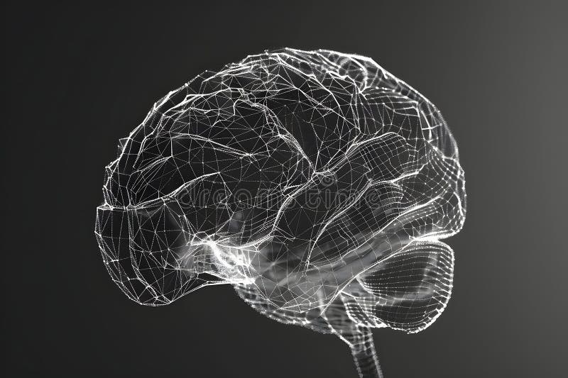 Wireframe Mesh of Brain, Scan Technology,electric,technology Concept by ...