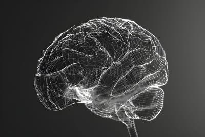 Wireframe Mesh of Brain, Scan Technology,electric,technology Concept by ...