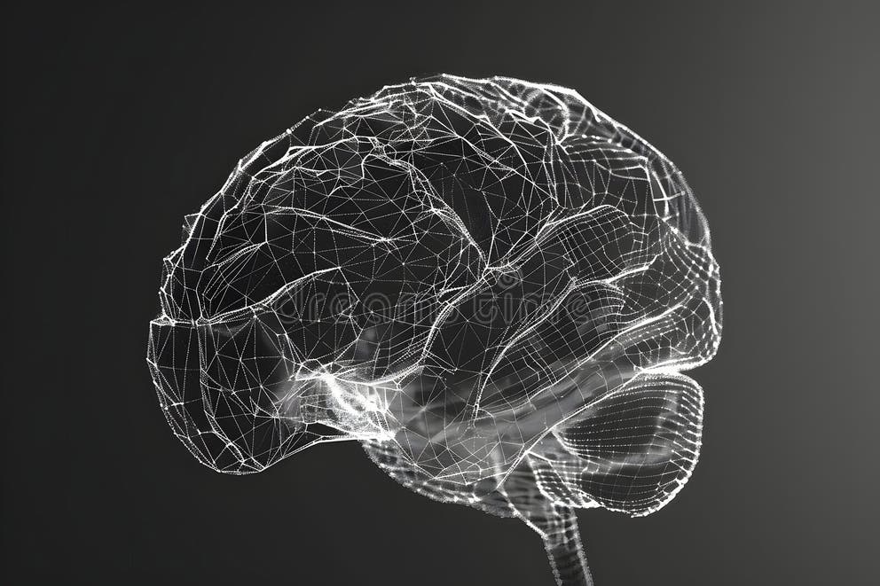 Wireframe Mesh of Brain, Scan Technology,electric,technology Concept by ...