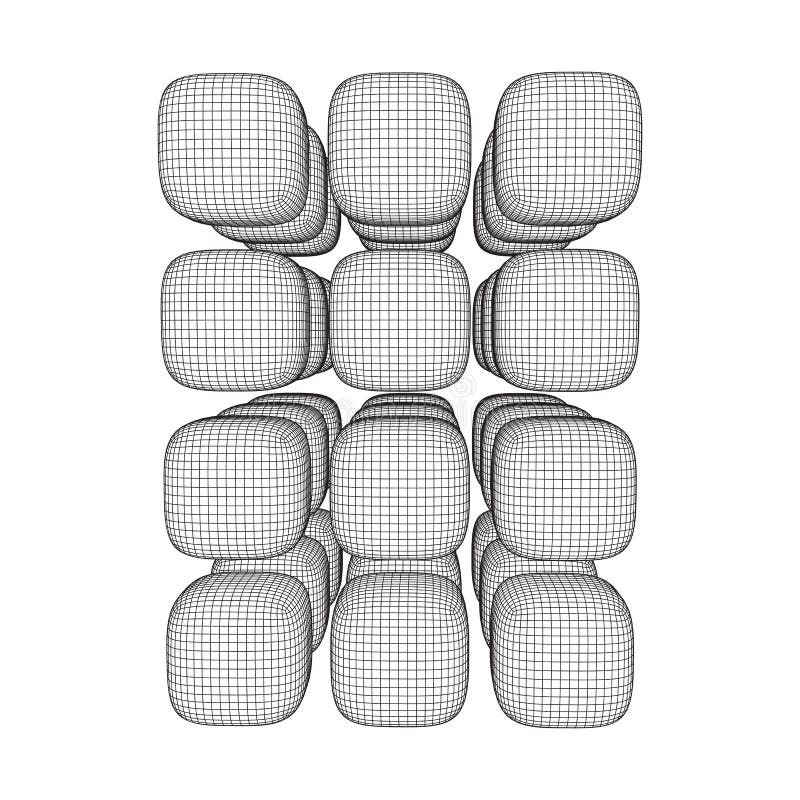 Wireframe Mesh Cube ilustración del vector. Ilustración de textura ...