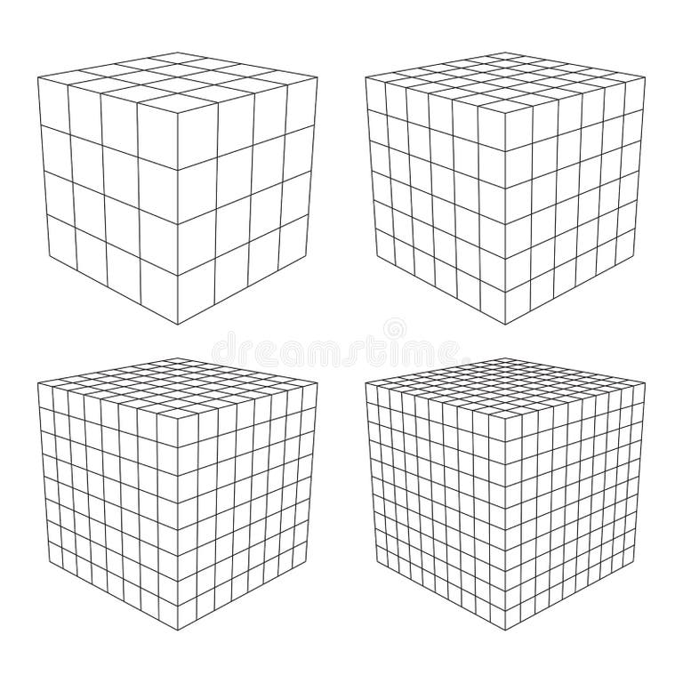 Wireframe Mesh Cube. stock vector. Illustration of geometric - 97184709