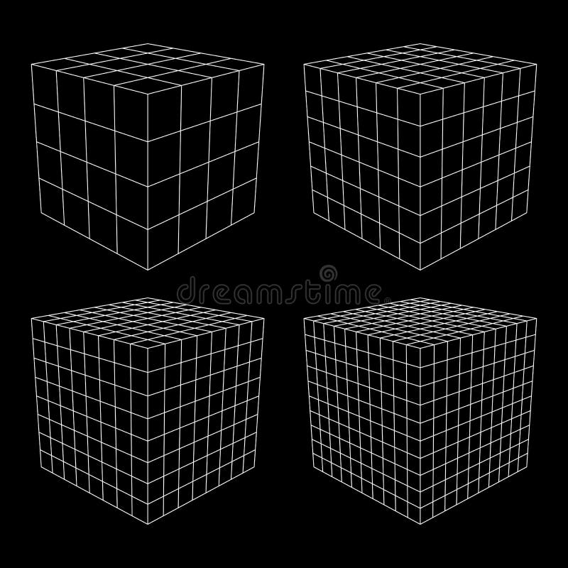 Wireframe Mesh Cube Stock Vector Illustration Of Element 97280522