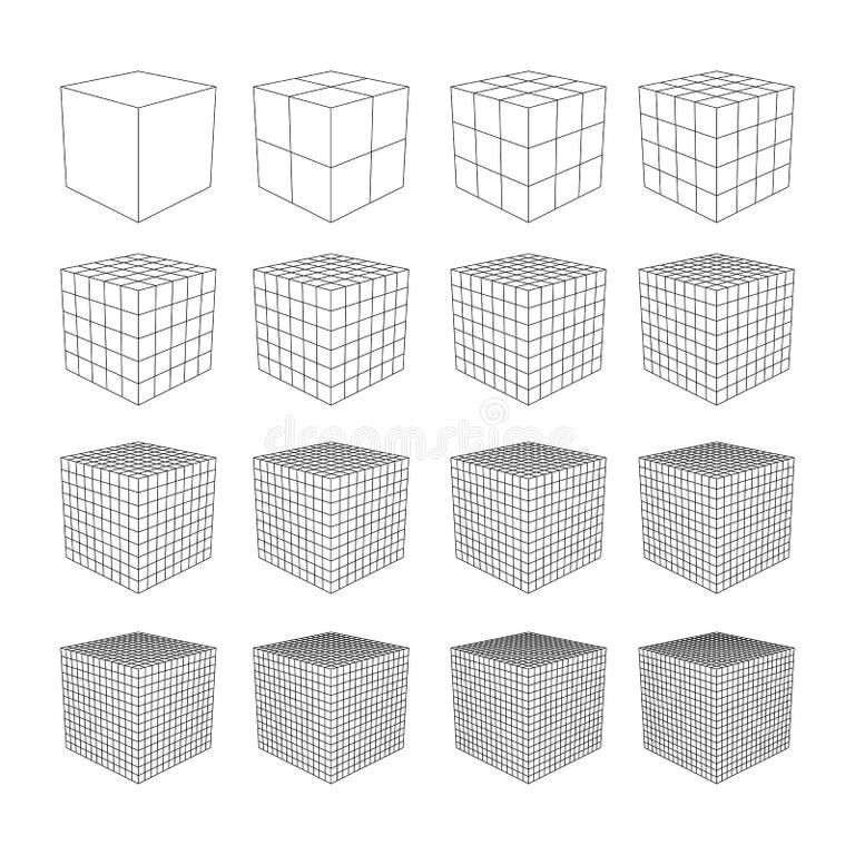 Wireframe Mesh Cube. stock vector. Illustration of icon - 98024250