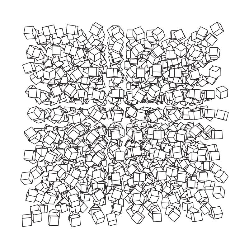 Wireframe Mesh Cube. stock vector. Illustration of design - 100456287