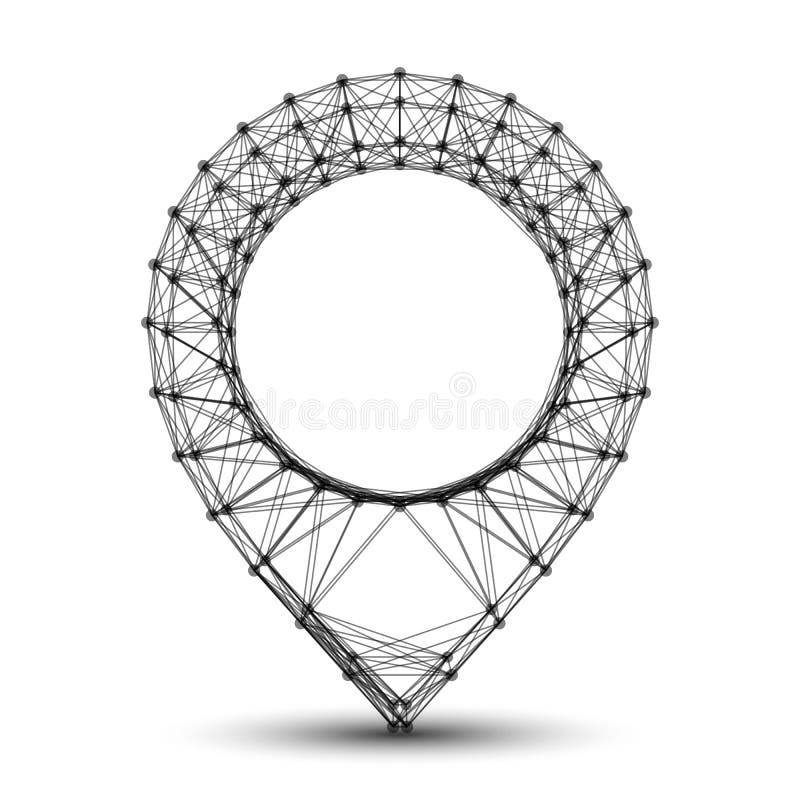 Wireframe Mesh Dot and Lines Background Stock Vector - Illustration of ...