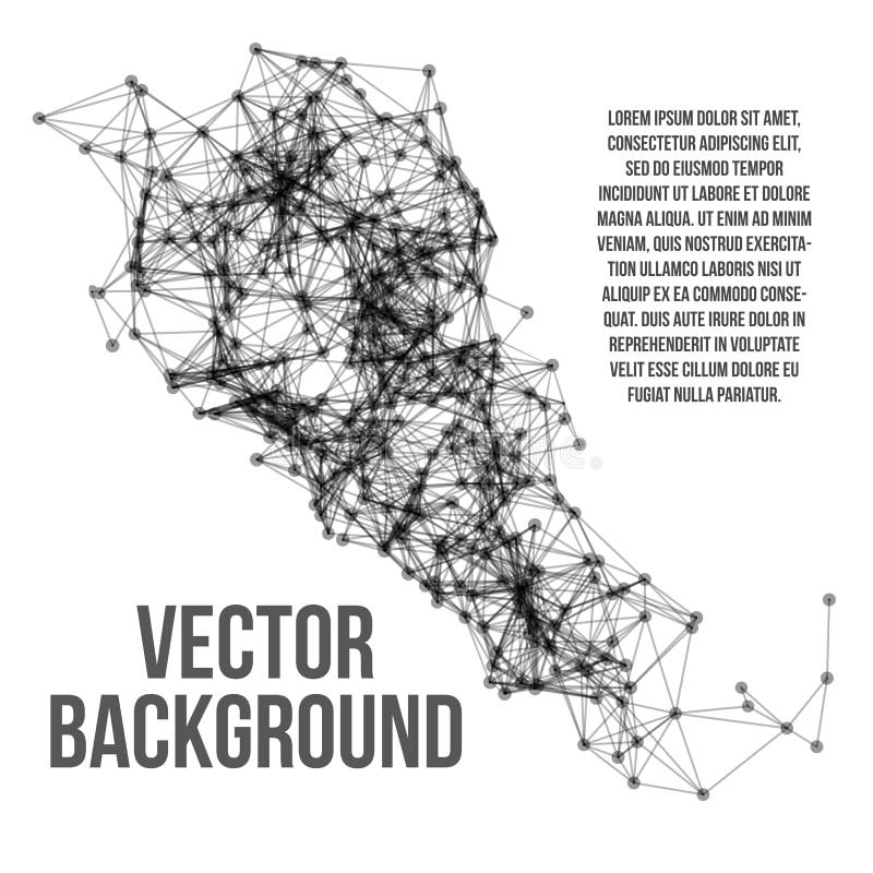 Wireframe Mesh Dot and Lines Background Stock Vector - Illustration of ...