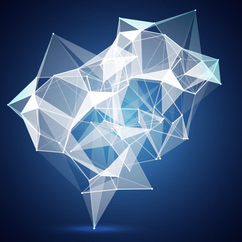 Wireframe Mesh Dot and Lines Background Stock Vector - Illustration of ...