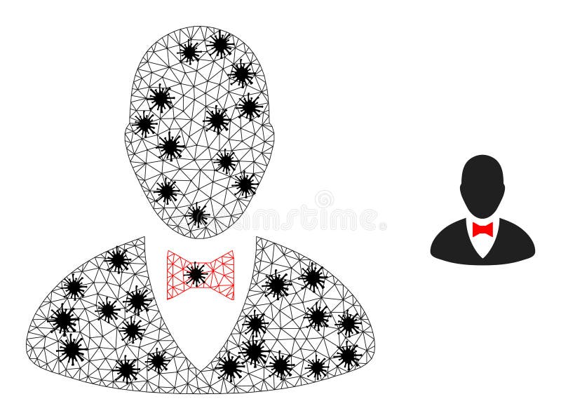 Wireframe Mesh Elegant Boss Icons with Flu Elements Stock Vector ...