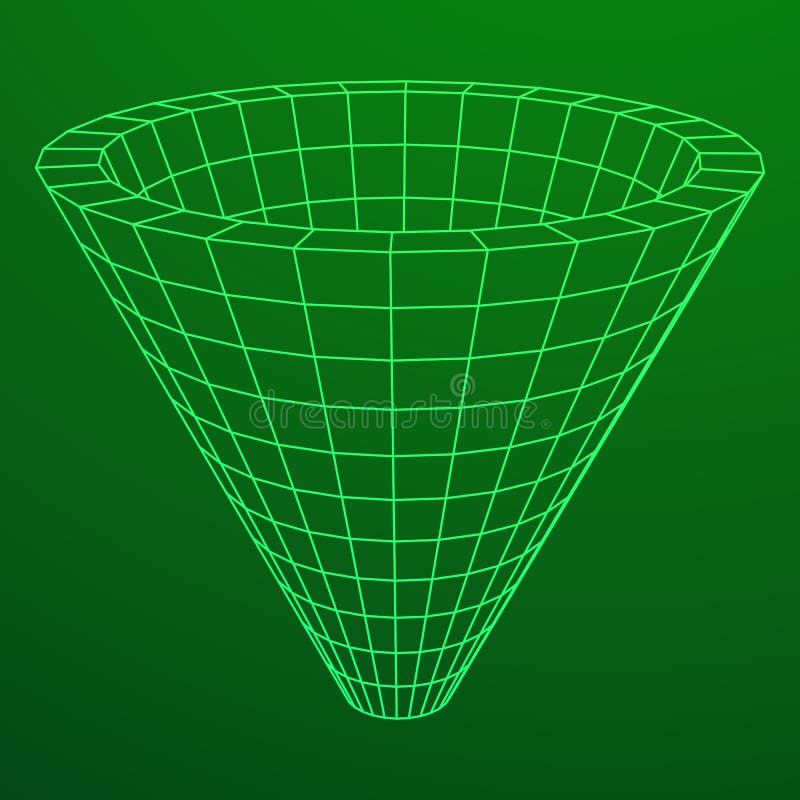 Wireframe Mesh Funnel stock vector. Illustration of modeling - 98435842
