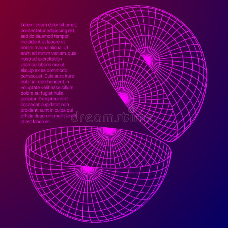Wireframe Mesh Hemisphere Stock Vector Illustration Of Fractal 99652718